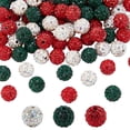 120Pcs 3 Colors Pave Disco Ball Beads Polymer Clay Rhinestone Beads ...