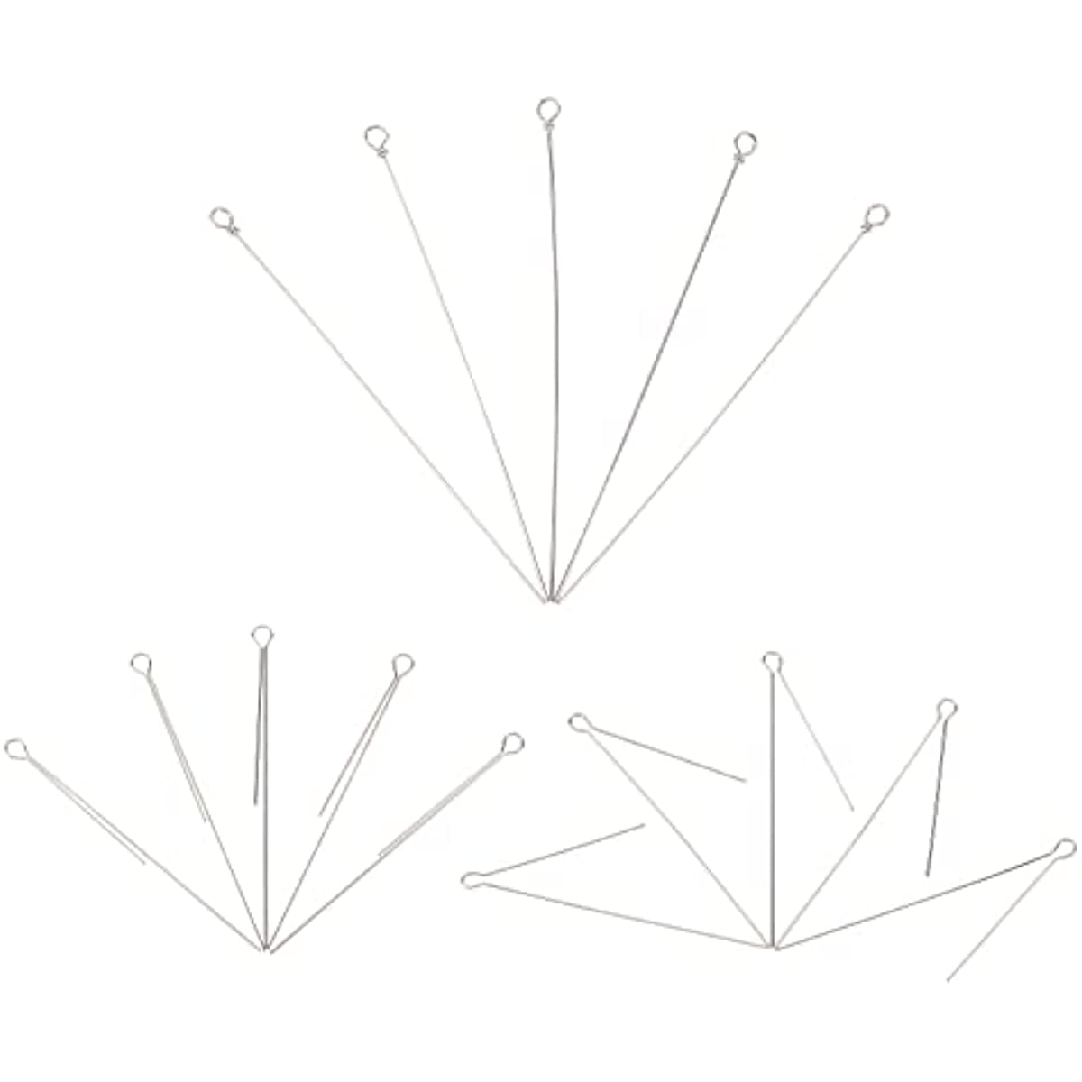 120Pcs 3 Size Spinnerbait Wire Fishing Spinner Shaft 304 Stainless ...