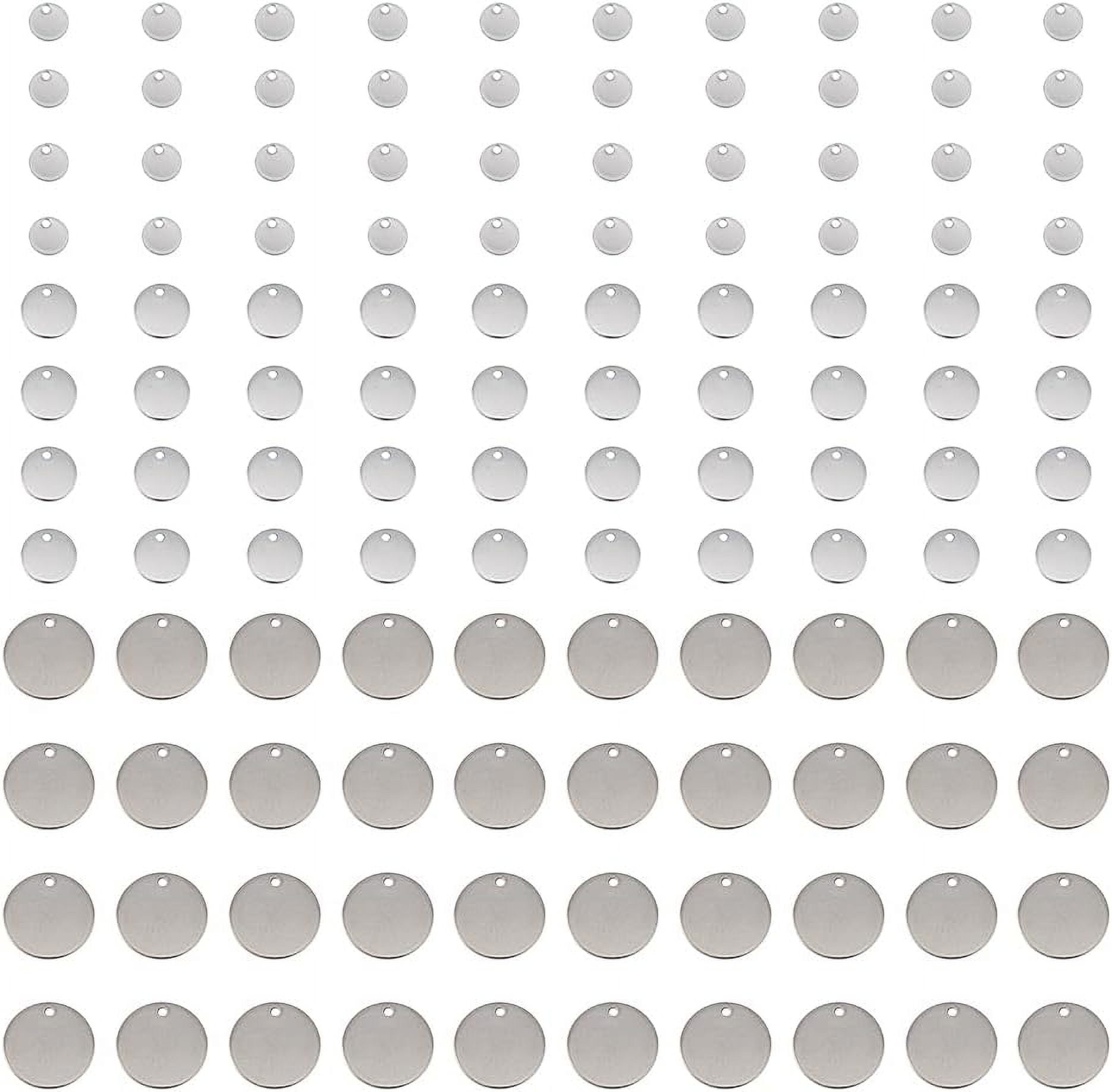 120Pcs 3 Sizes Blank Stamping Tags Discs Blank Charms Flat Round Charms ...