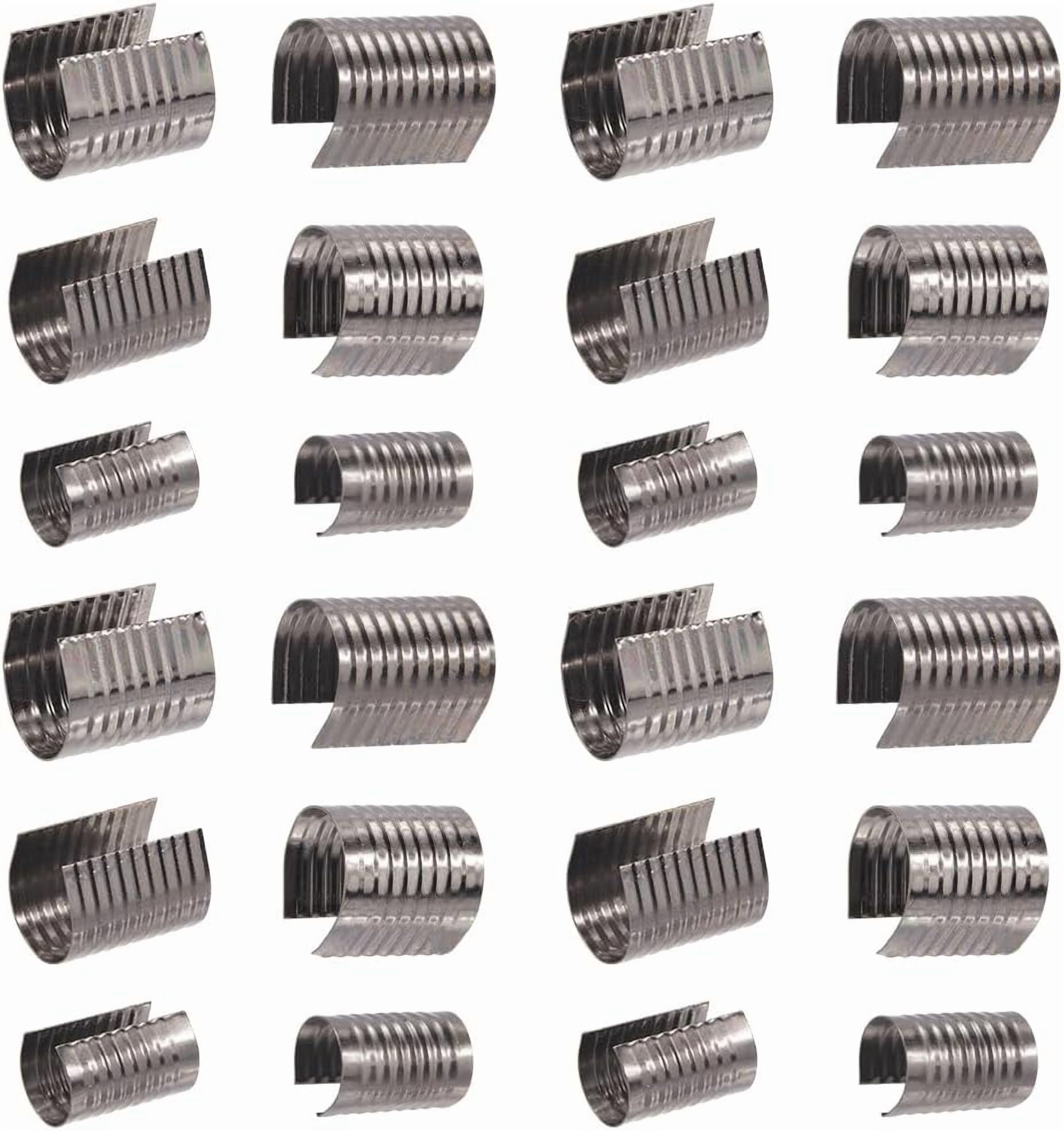 120Pcs 3 Sizes Fold Over Cord End Clamp Crimp Ends Black Metal Iron ...