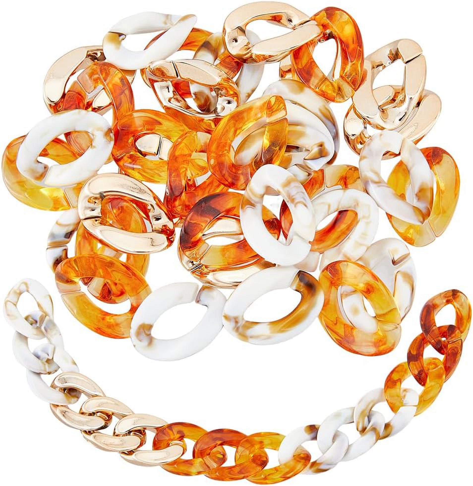 120Pcs 3 Style Acrylic & UV Plating ABS Plastic Linking Rings Quick ...