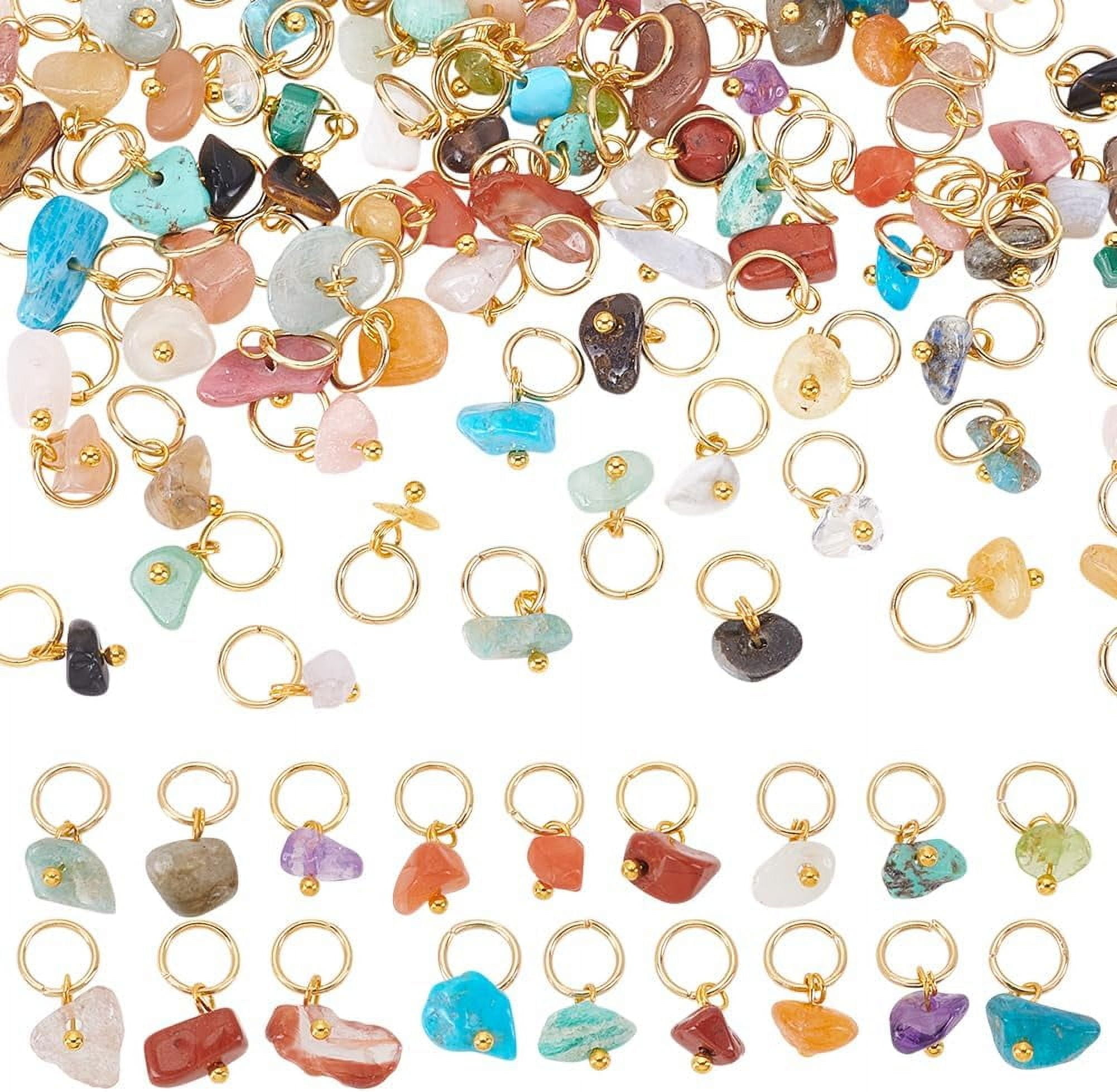 120Pcs 30 Styles Natural Gemstone Chip Charms Mixed Color Irregular ...
