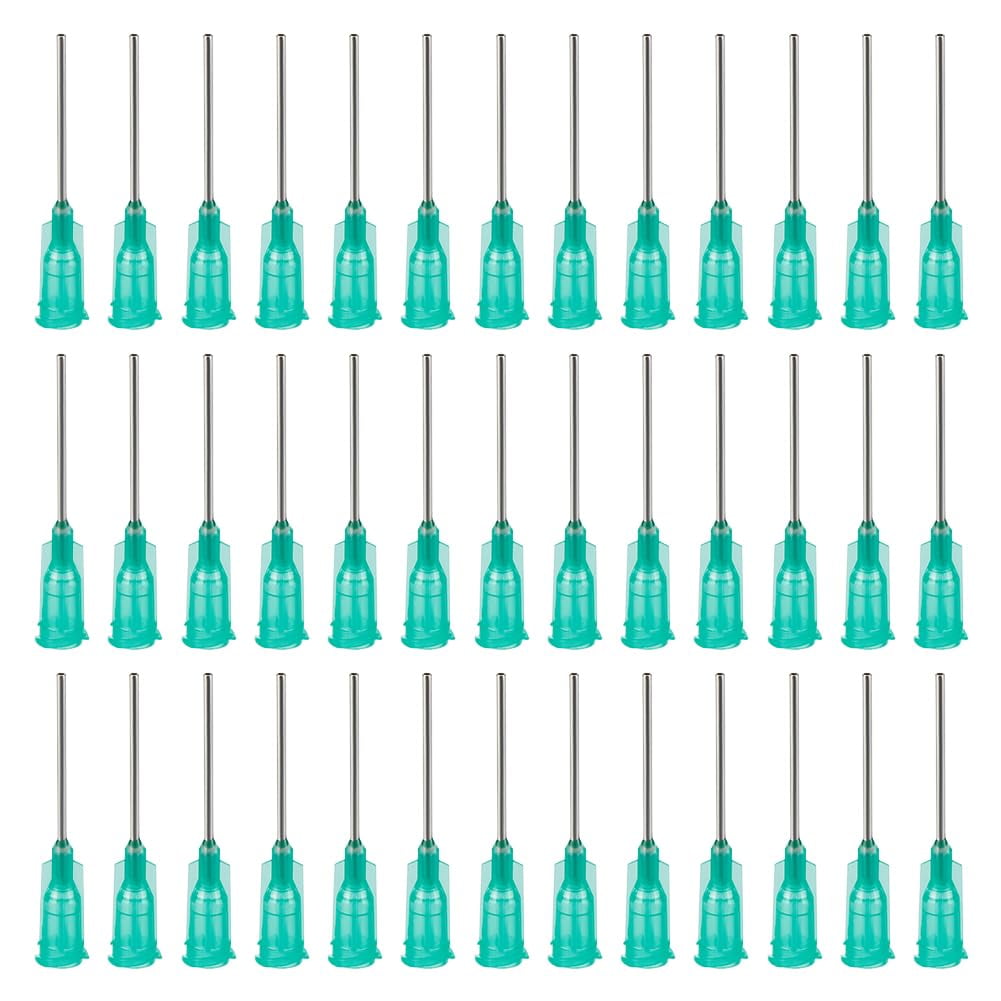120Pcs 304 Stainless Steel Dispensing Needle 18 Gauge Turquoise Blunt ...