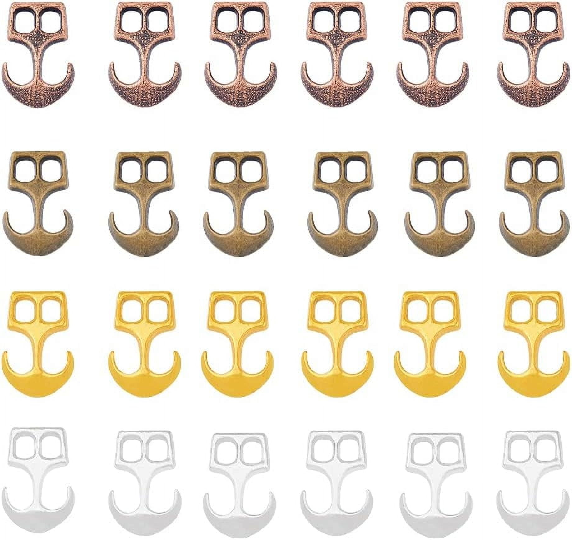 120Pcs 4 Colors Anchor Hook Clasps Alloy Two Hole Clasps Hook 23x16mm ...