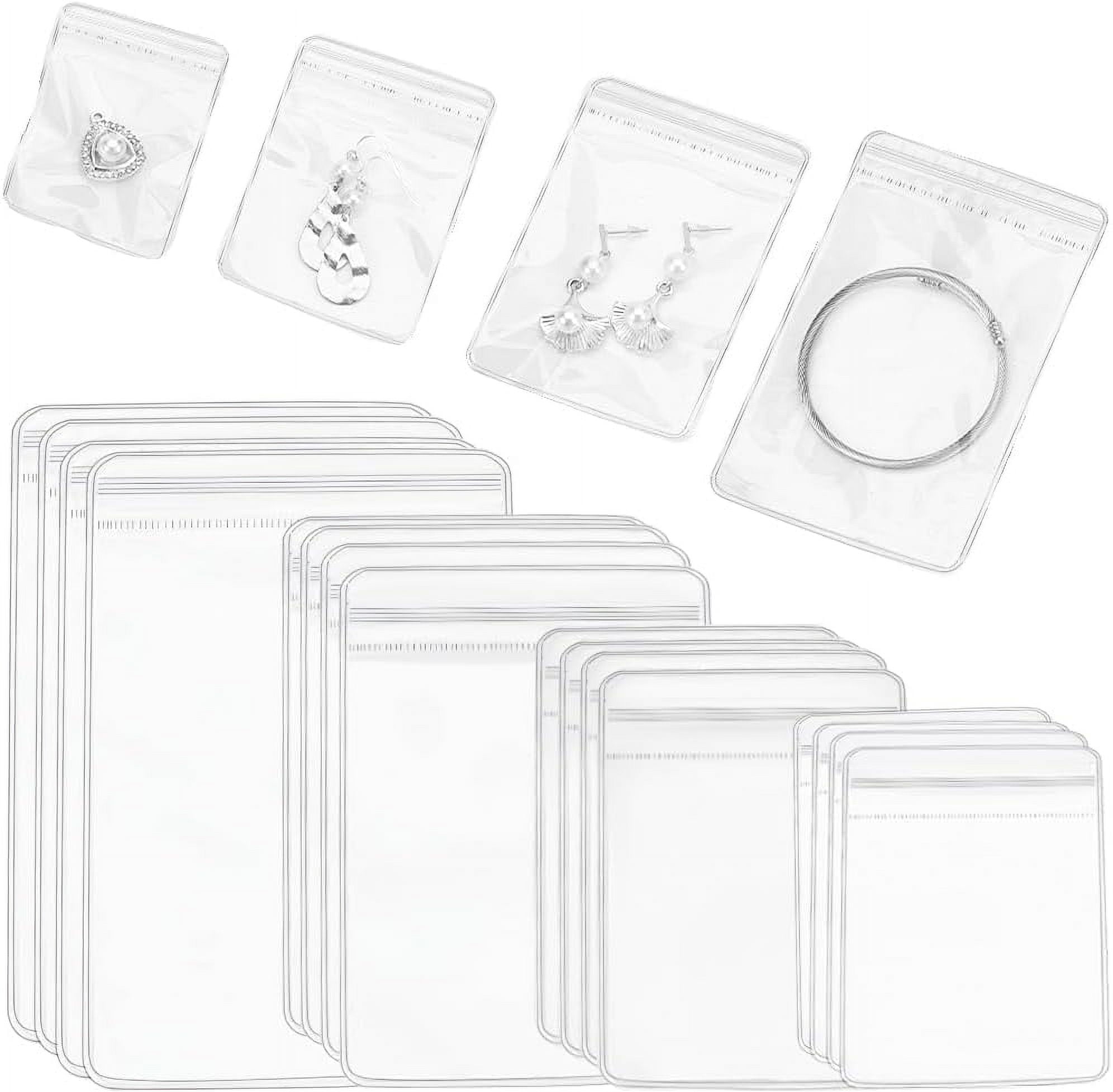 120Pcs 4 Sizes Clear Self Seal Jewelry Bags PVC Jewelry Storage Bag ...