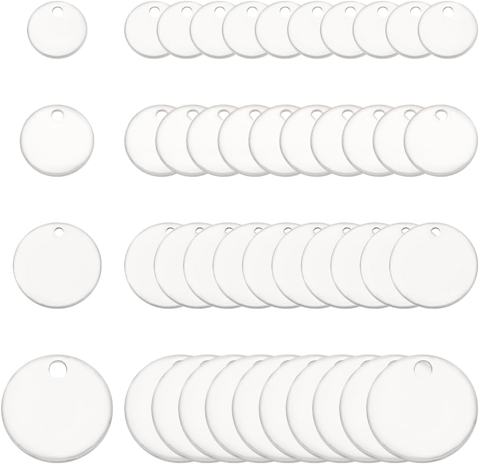120Pcs 4 Styles Round 304 Stainless Steel Blank Flat Round Charm ...