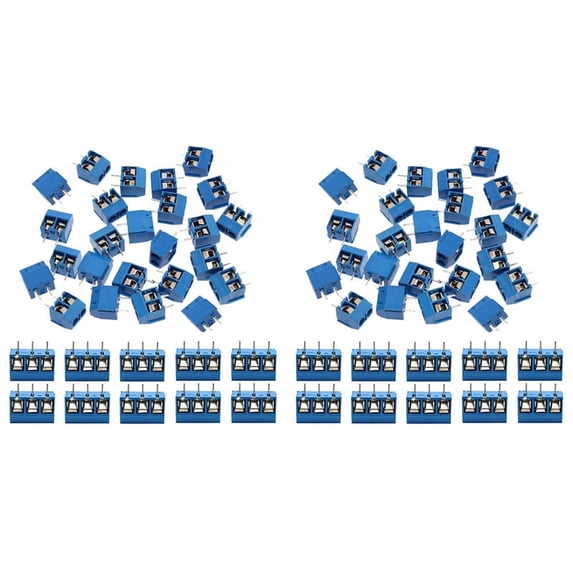 120Pcs 5mm Pitch 2 Pin & 3 Pin PCB Mount Screw Terminal Block Connector ...