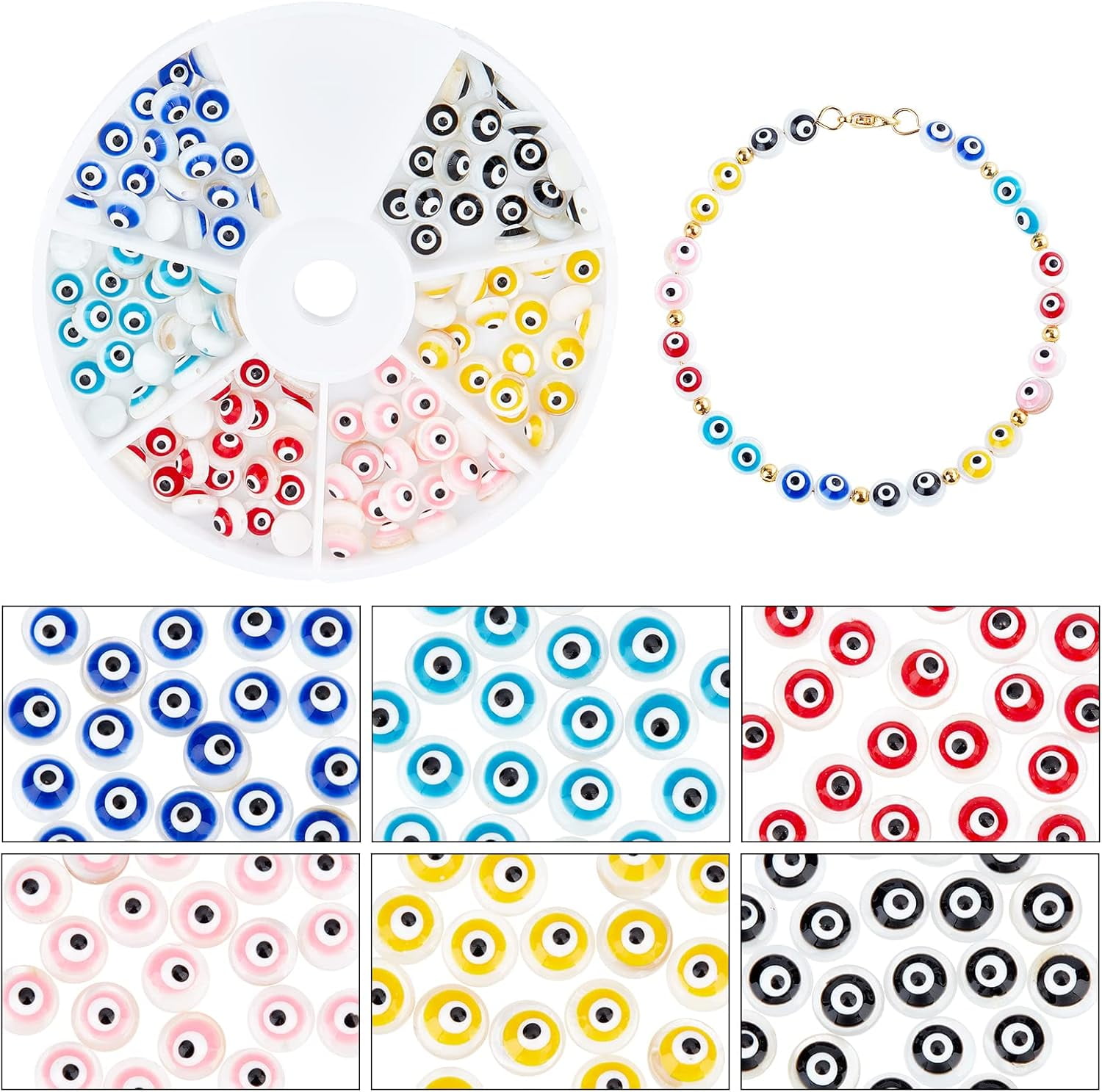 120Pcs 6 Colors Natural Freshwater Shell Beads Strands with Enamel Flat ...