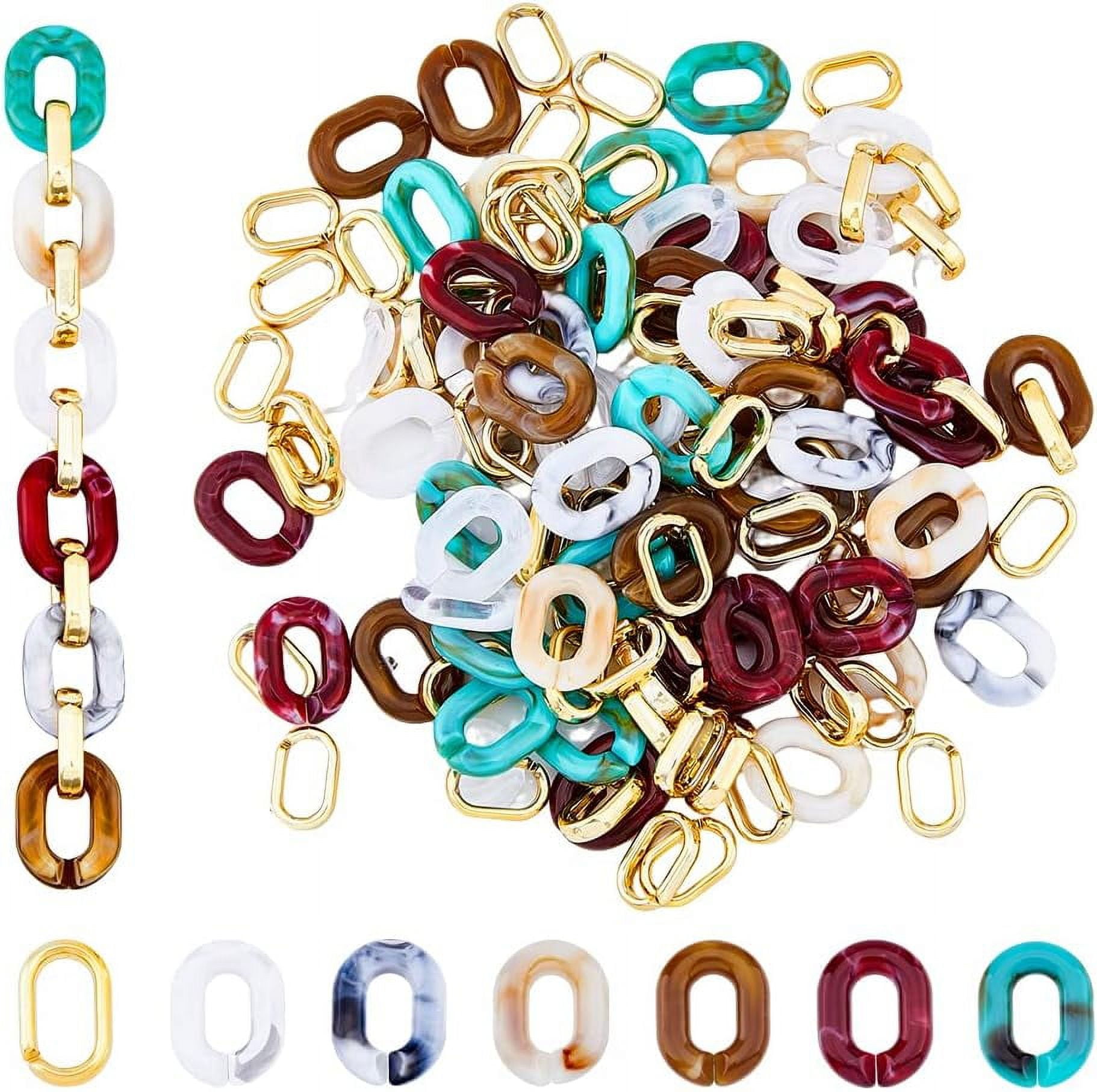 120Pcs 6 Colors Two Tone Acrylic Cable Chains Cloud Quick Link ...