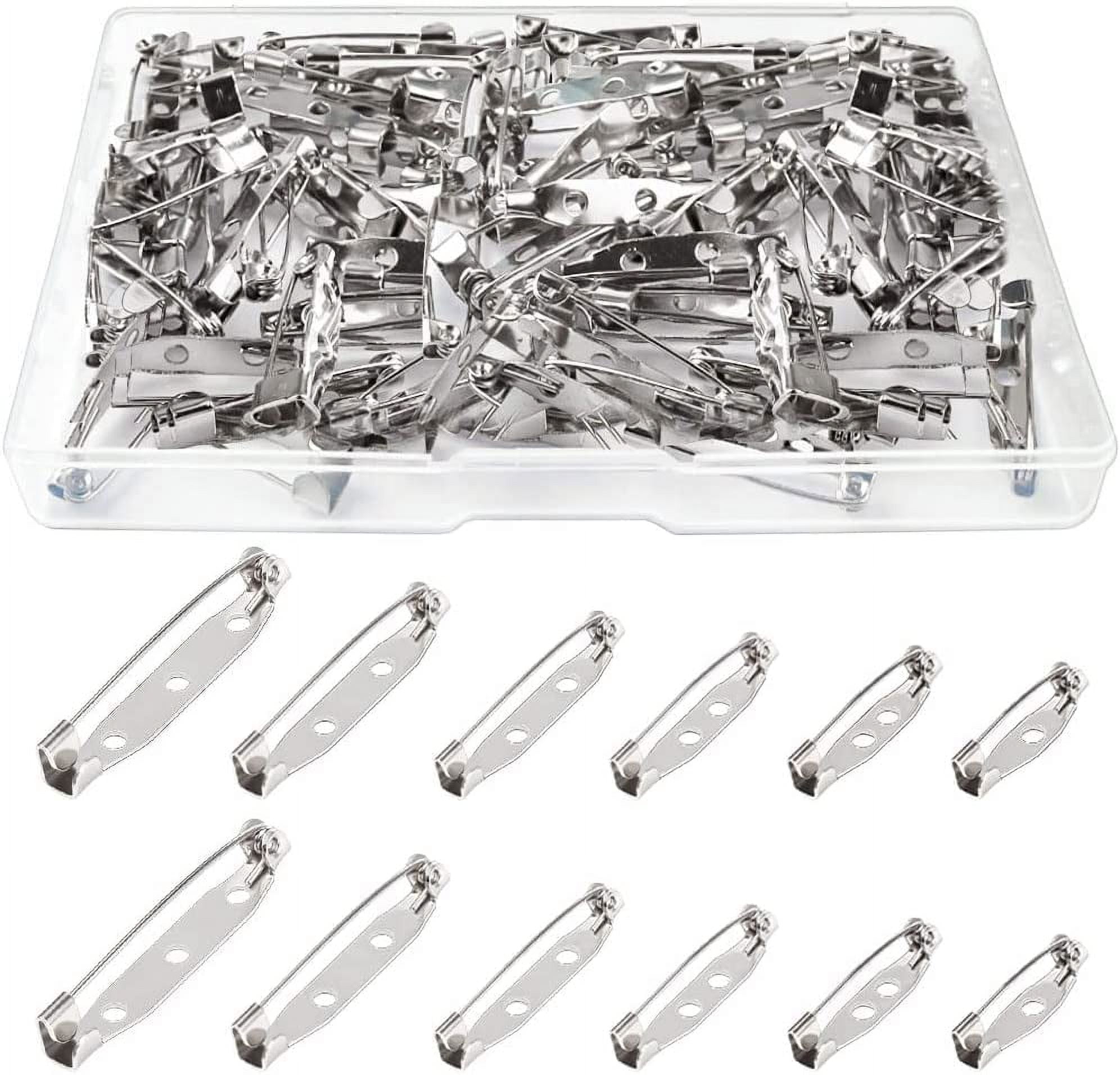 120Pcs 6 Sizes Locking Pins Backs Brooch Badge Bar Pins Jewelry Pins ...