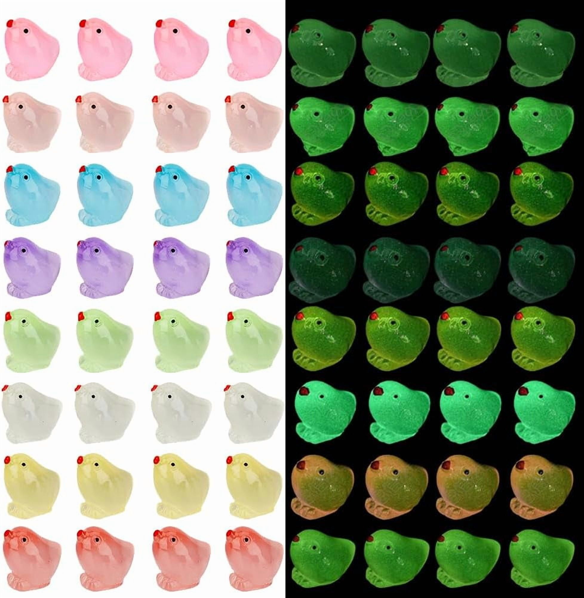 120Pcs 8 Colors Mini Luminous Resin Chick Display Decorations Glow in ...