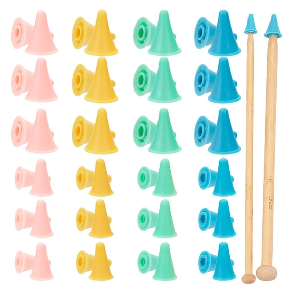 120Pcs 8 Style Synthetic Rubber Knitting Needle Point Protectors ...