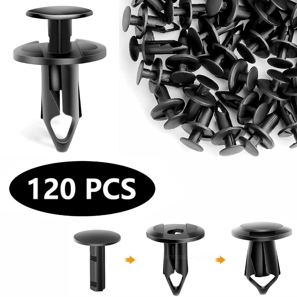 120Pcs 8mm Hole Car Car Push Clip Fastener Plastic Clips Shield ...
