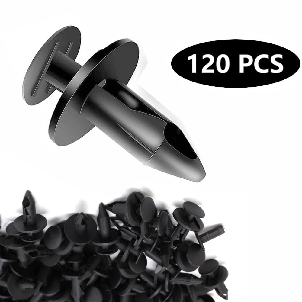 120Pcs 8mm Hole Car Clips Fender Bumper Shield Retainer Plastic Rivet ...