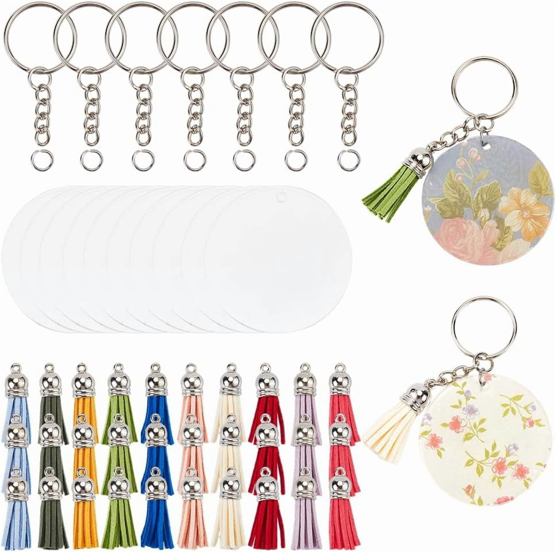 120Pcs Acrylic Keychain Blanks Bulk 2 Inch Round Acrylic Keychain Blank ...
