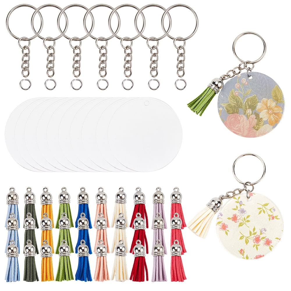 120Pcs Acrylic Keychain Blanks Bulk 2 Inch Round Acrylic Keychain Blank ...