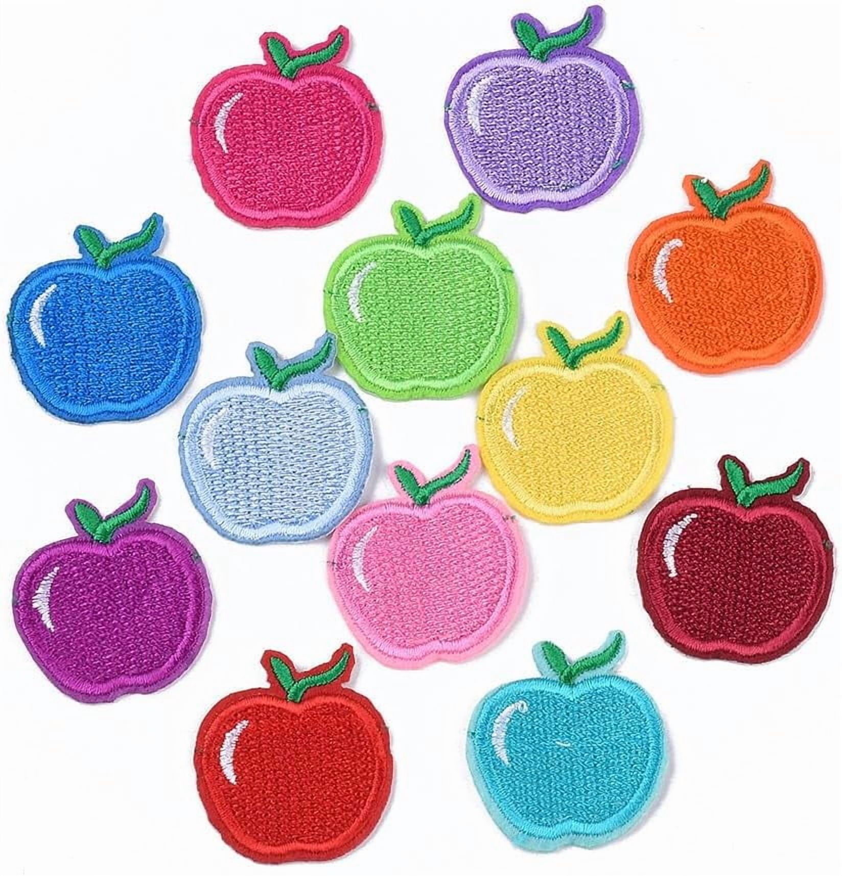 120Pcs Apples Patch Iron on Fruit Applique Patch Cute Cartoon Back to ...