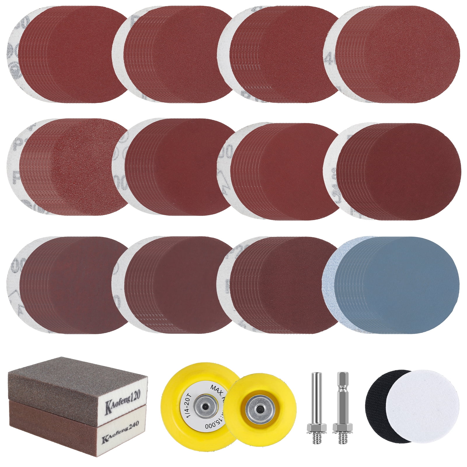120Pcs Assorted Sanding Discs for Most Electric and Pneumatic Tools 80 ...