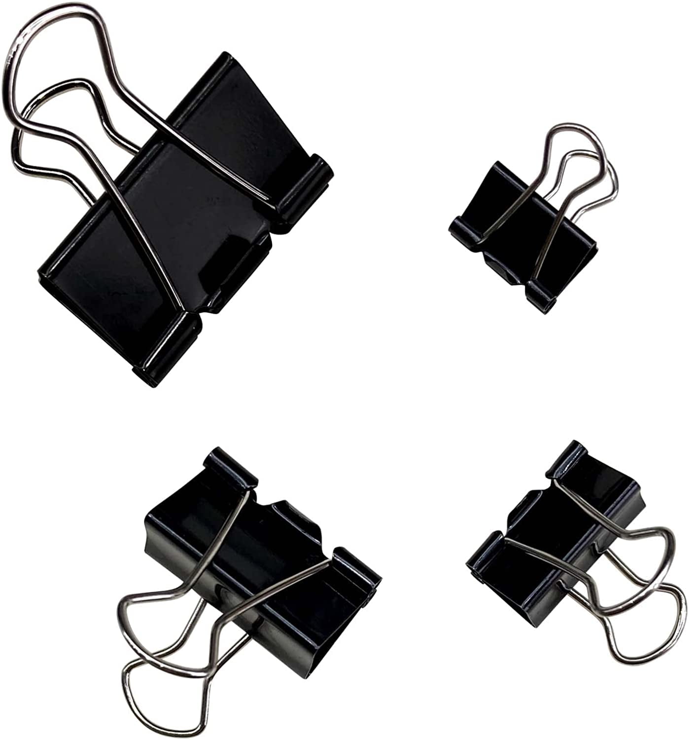120Pcs Assorted Sizes Binder Clips, Metal Paper Clamps 4 Assorted Sizes ...