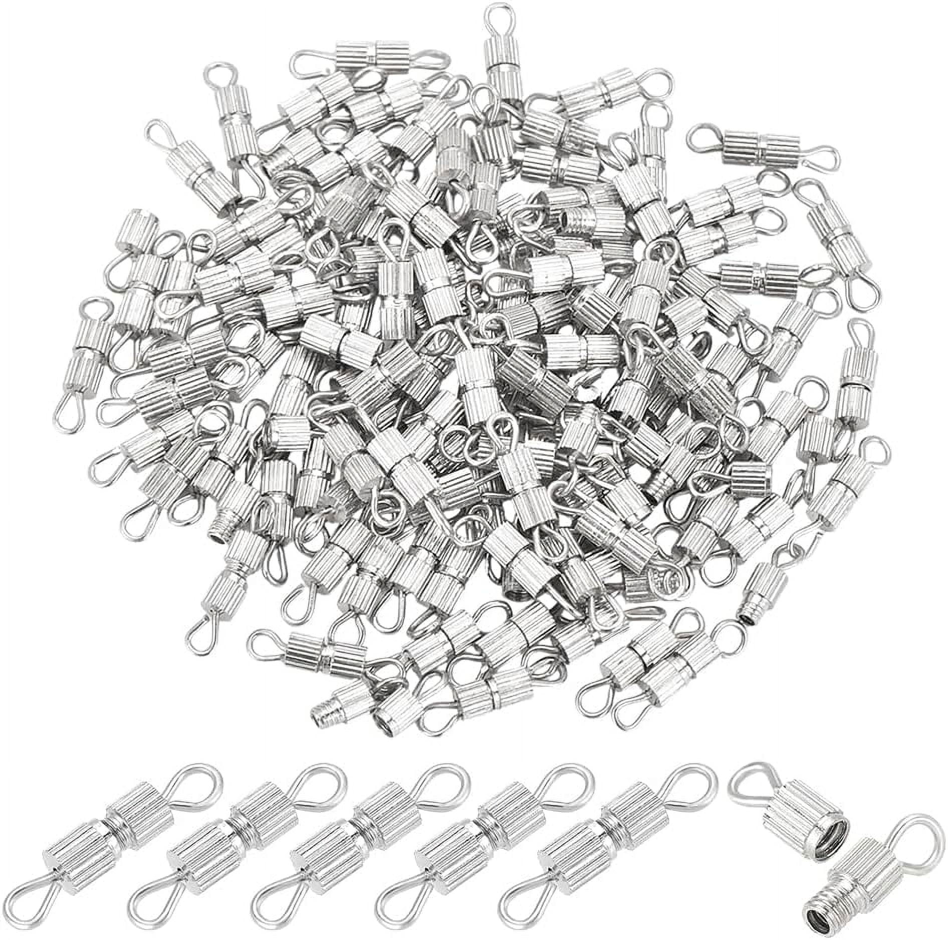 120Pcs Barrel Screw Type Clasp 14mm Column Tube Screw Twist Clasps ...