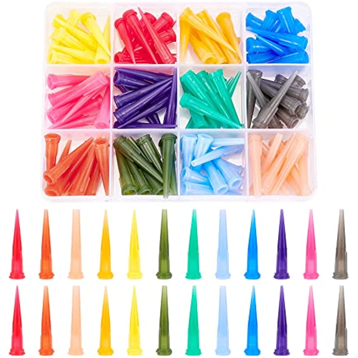 120Pcs Blunt Plastic Tapered Tip Plastic Dispensing Needle Tips with 12 ...