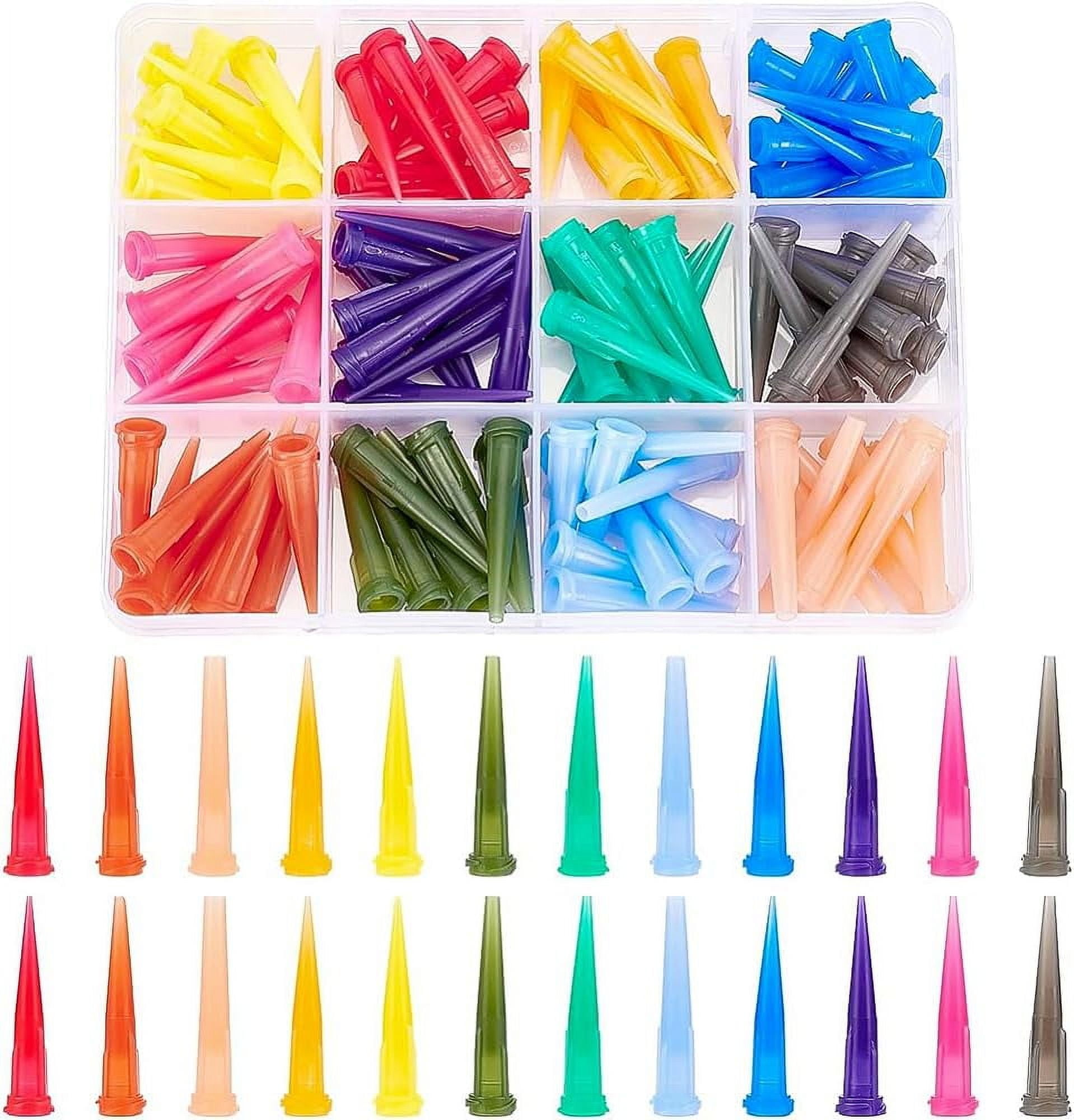 120Pcs Blunt Plastic Tapered Tip Plastic Dispensing Needle Tips with 12 ...