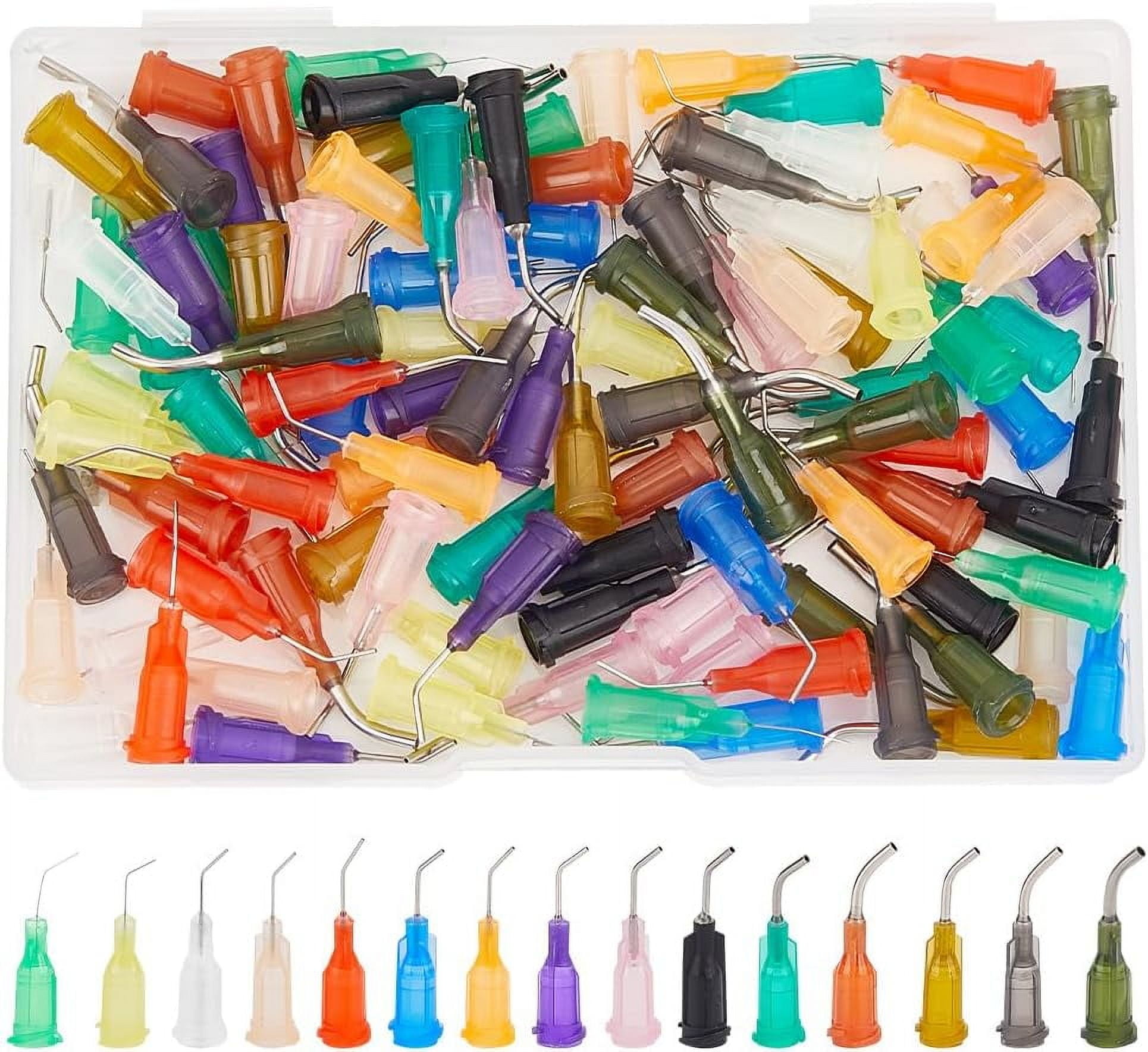 120Pcs Blunt Tip Dispensing Needles Pre-Bent Needle Tips -15 Mixed Size ...
