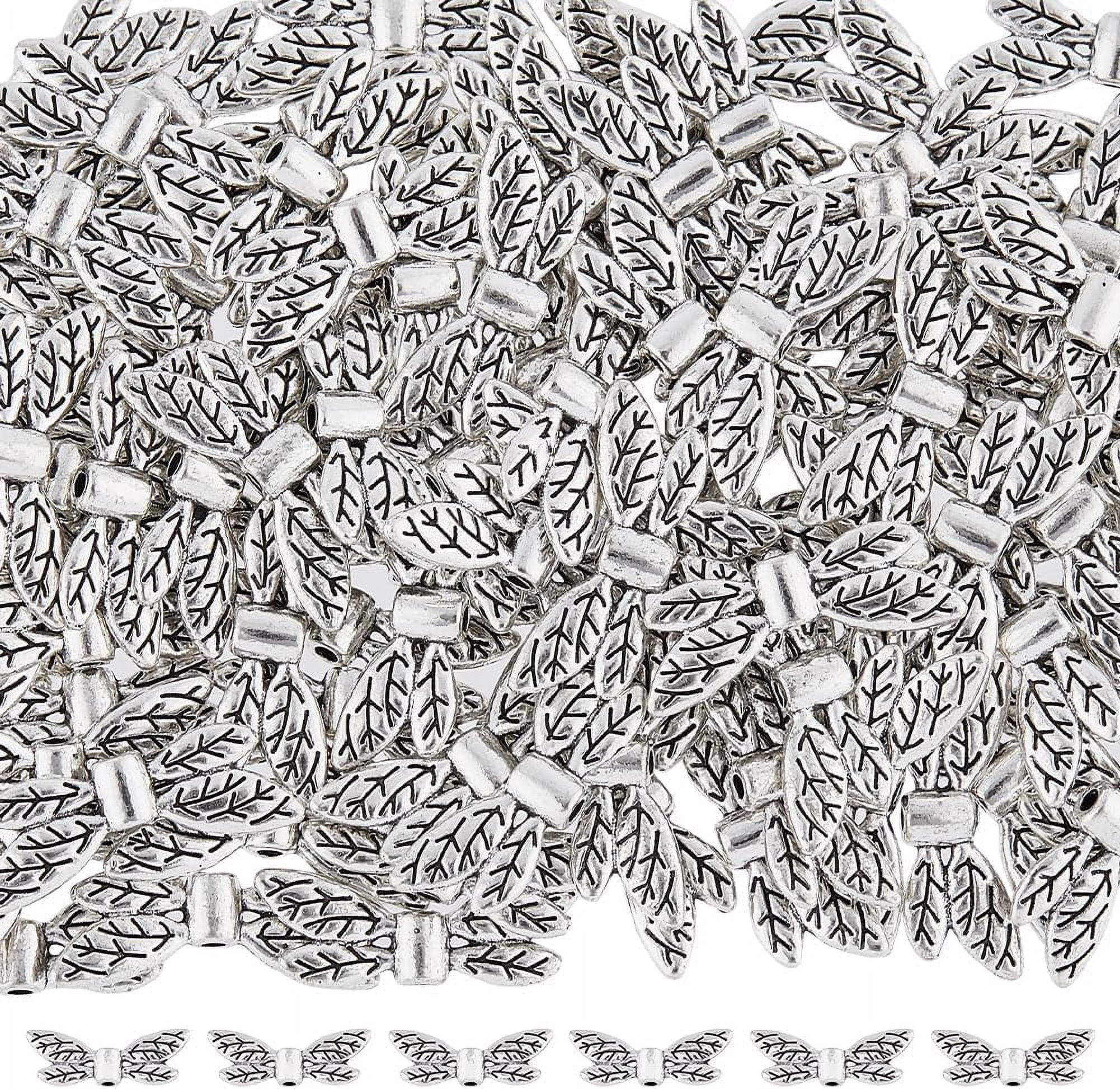 120Pcs Butterfly Wing Beads Antique Silver Wing Charms Beads Vintage ...