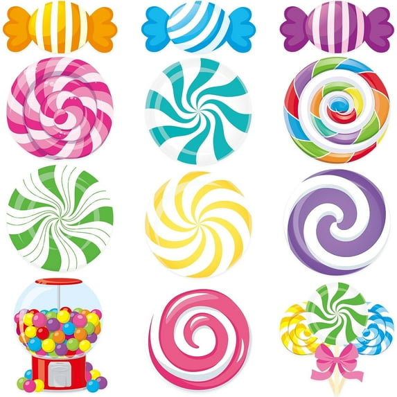 120Pcs Candy Bulletin Board Decorations Set Candyland Party Paper ...