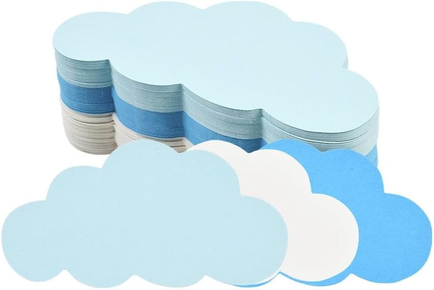 120Pcs Cloud Paper Cutouts Bulletin Board Cut Outs 2.1 x 3.9 Inch Blank ...