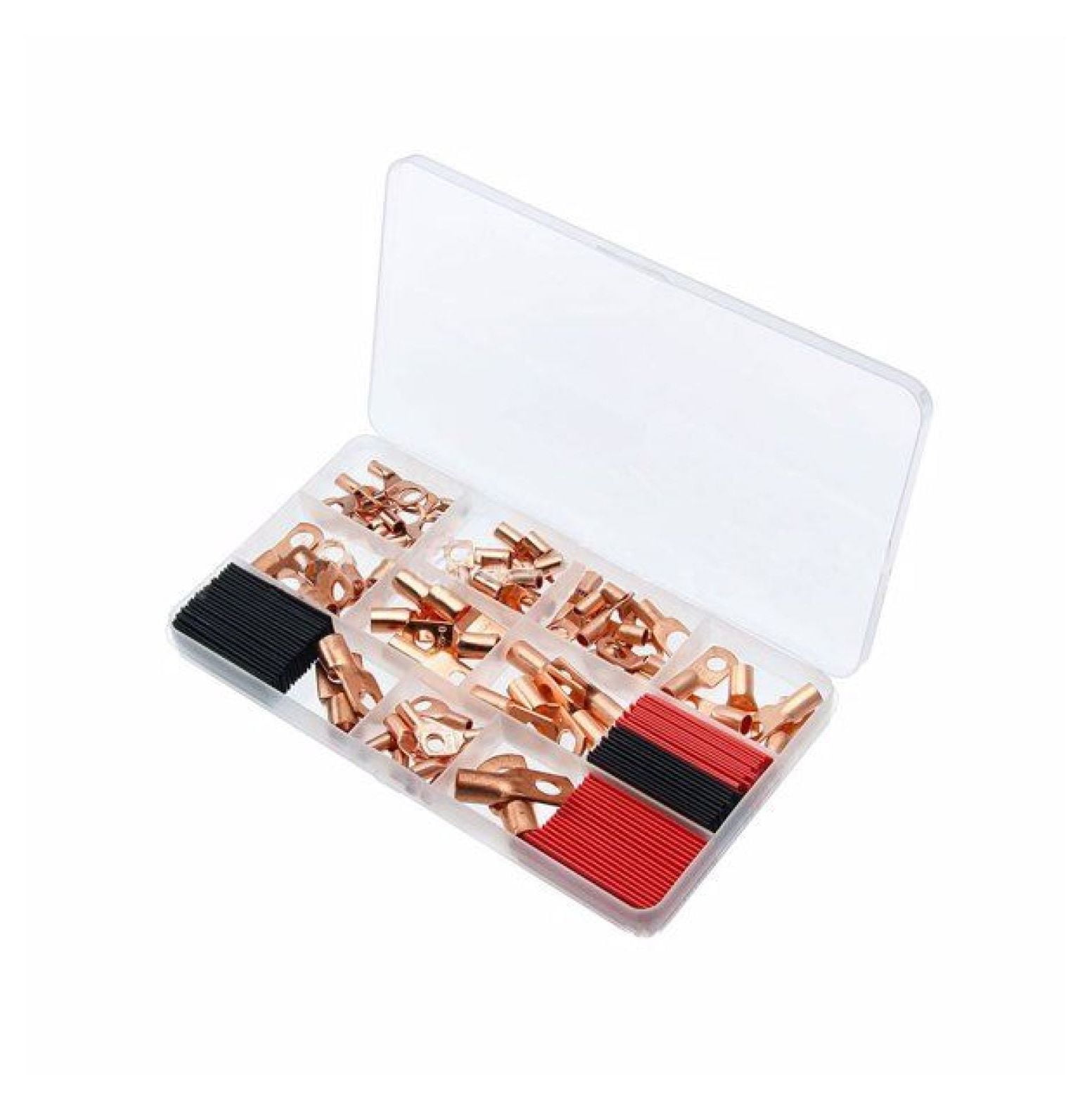 120Pcs Copper Wire Connectors Kit, AWG 2-10 Ring Terminals with Heat ...