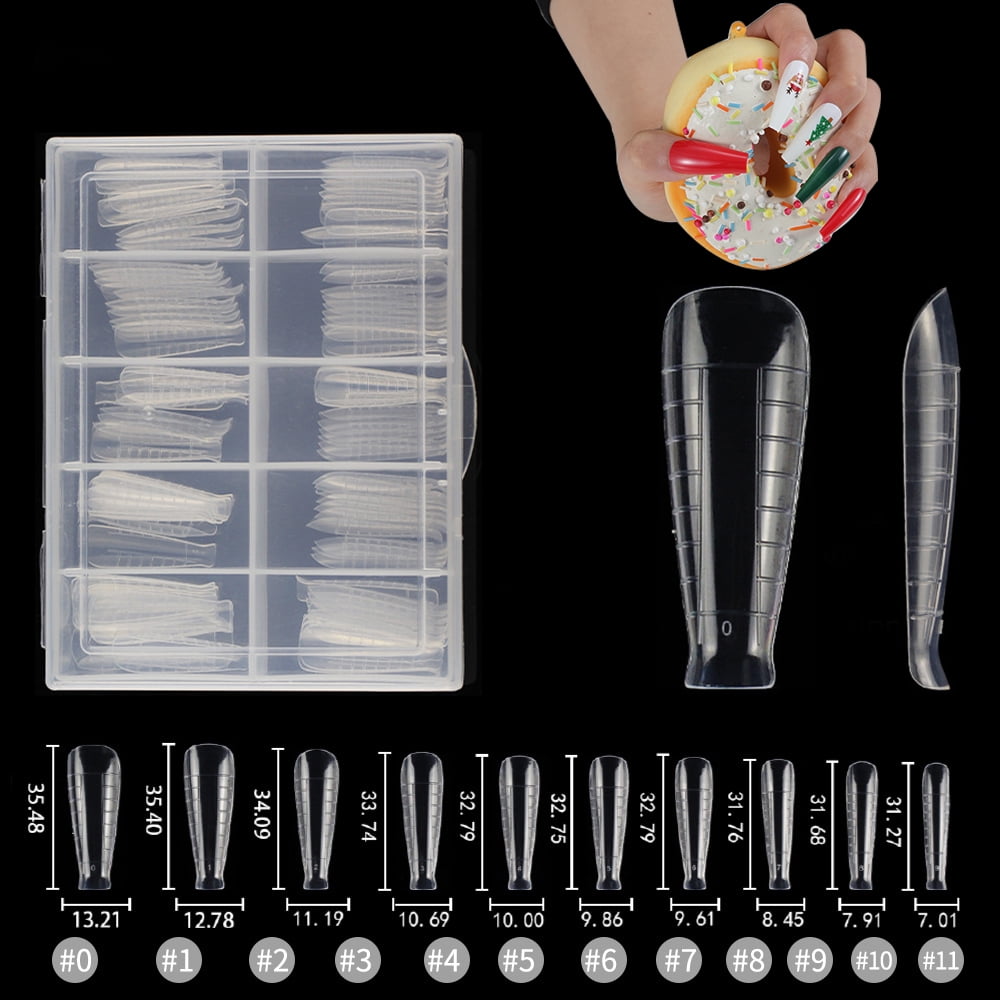 120Pcs Dual Forms Nail Tips Mould False Poly Gel Building Mold Varies ...