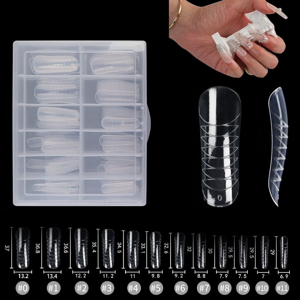 120Pcs Dual Forms Nail Tips Mould False Poly Gel Building Mold Varies ...