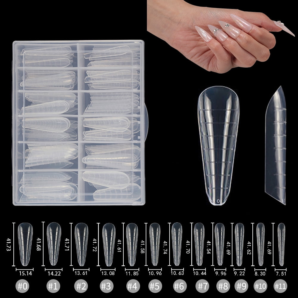 120Pcs Dual Forms Nail Tips Mould False Poly Gel Building Mold Varies ...