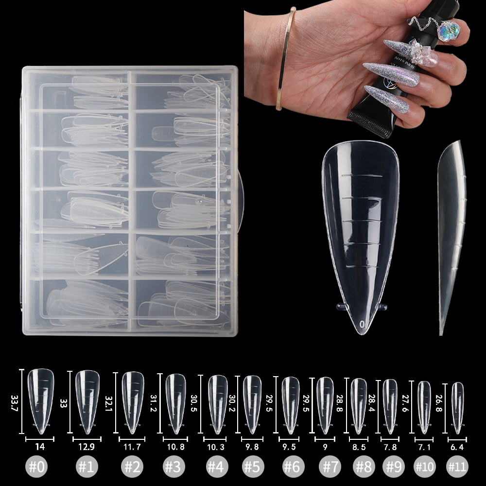 120Pcs Dual Forms Nail Tips Mould False Poly Gel Building Mold Varies ...
