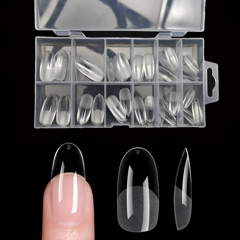 120Pcs Full Cover Press On Nail Tips Stiletto Almond Square Coffin ...