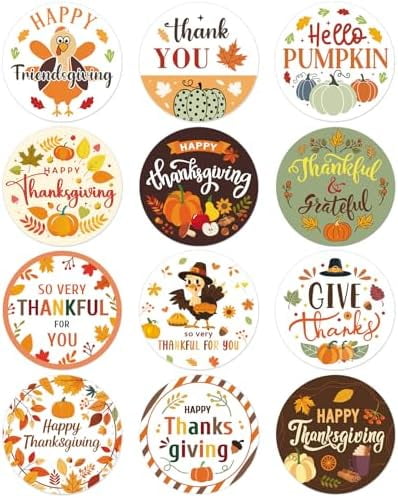 120Pcs Happy Thanksgiving Stickers 2 Inch Thankful for You Stickers ...
