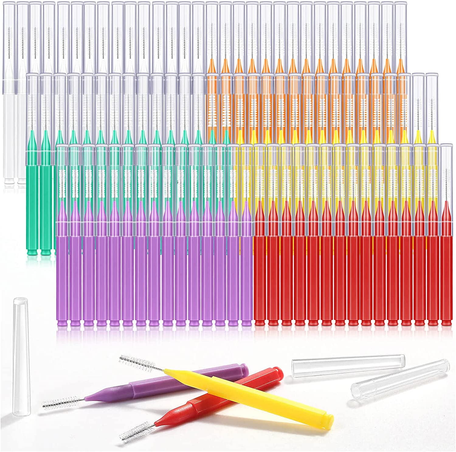 120Pcs Interdental Brush 6 Sizes Braces Brush Toothpicks with Soft ...