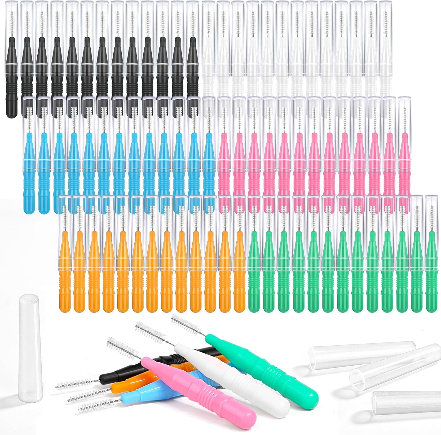 120Pcs Interdental Brushes, 360° Bendable Soft Bristles Braces Flossers ...