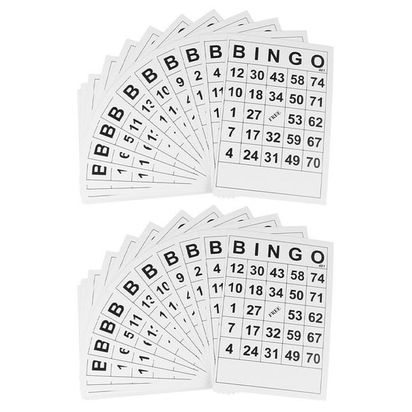 Bingo Game Paper Sheets