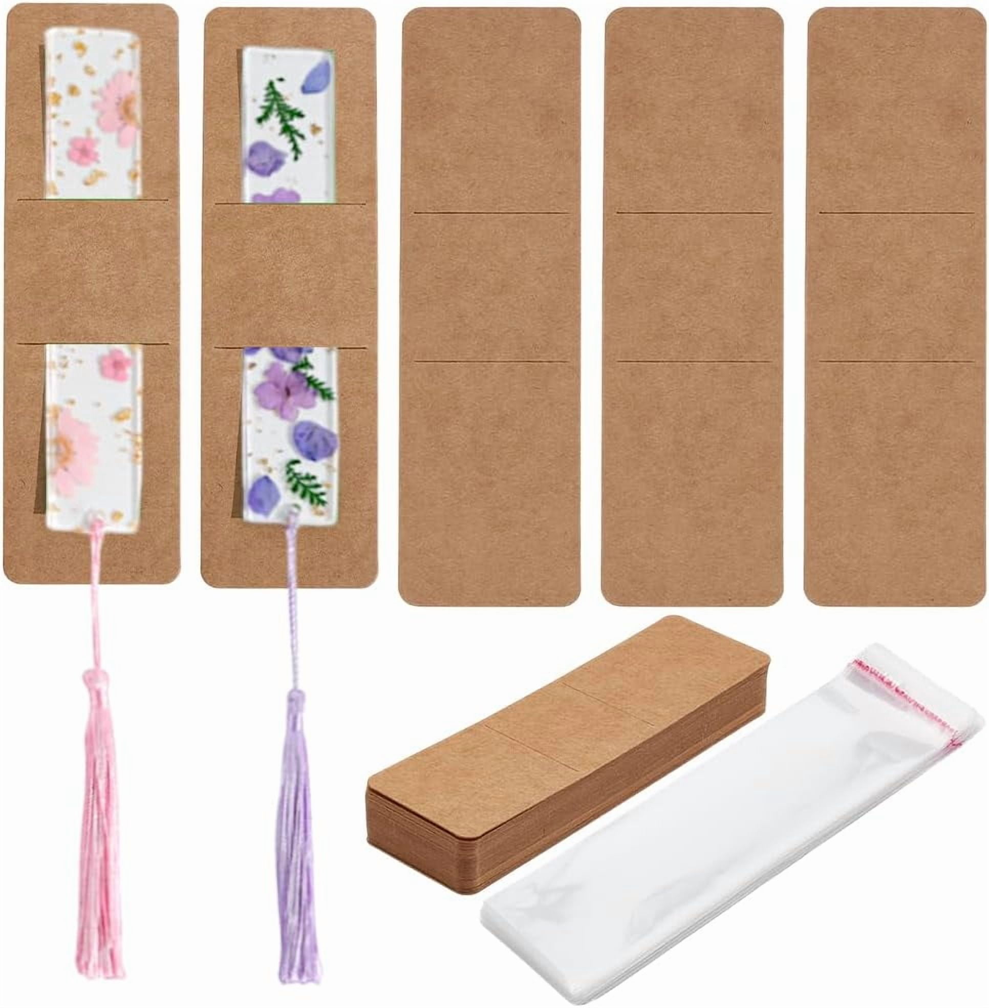 120Pcs Kraft Bookmark Holder DIY Bookmarks Blank Display Cards Kraft ...