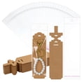 120Pcs Kraft Paper Keychain Display Cards with 120Pcs OPP Cellophane ...