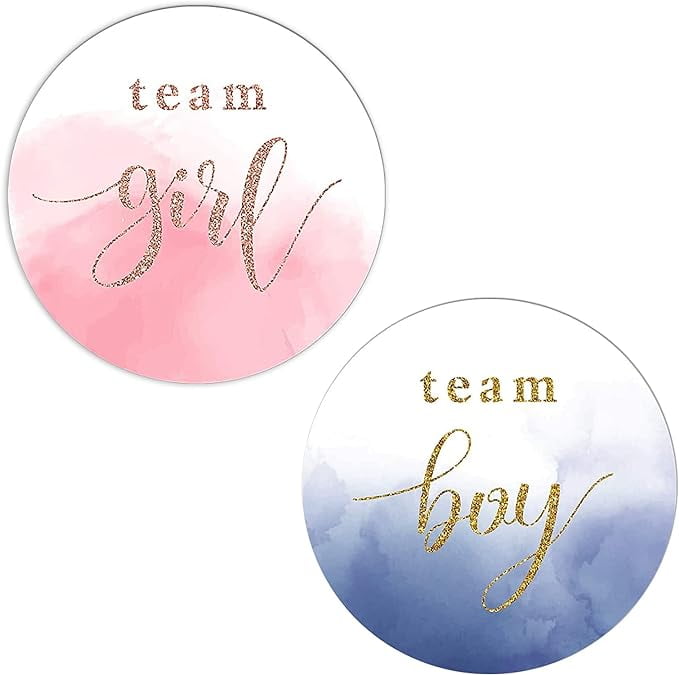 120Pcs Large Watercolor Gender Show Stickers Boy or Girl Stickers for ...