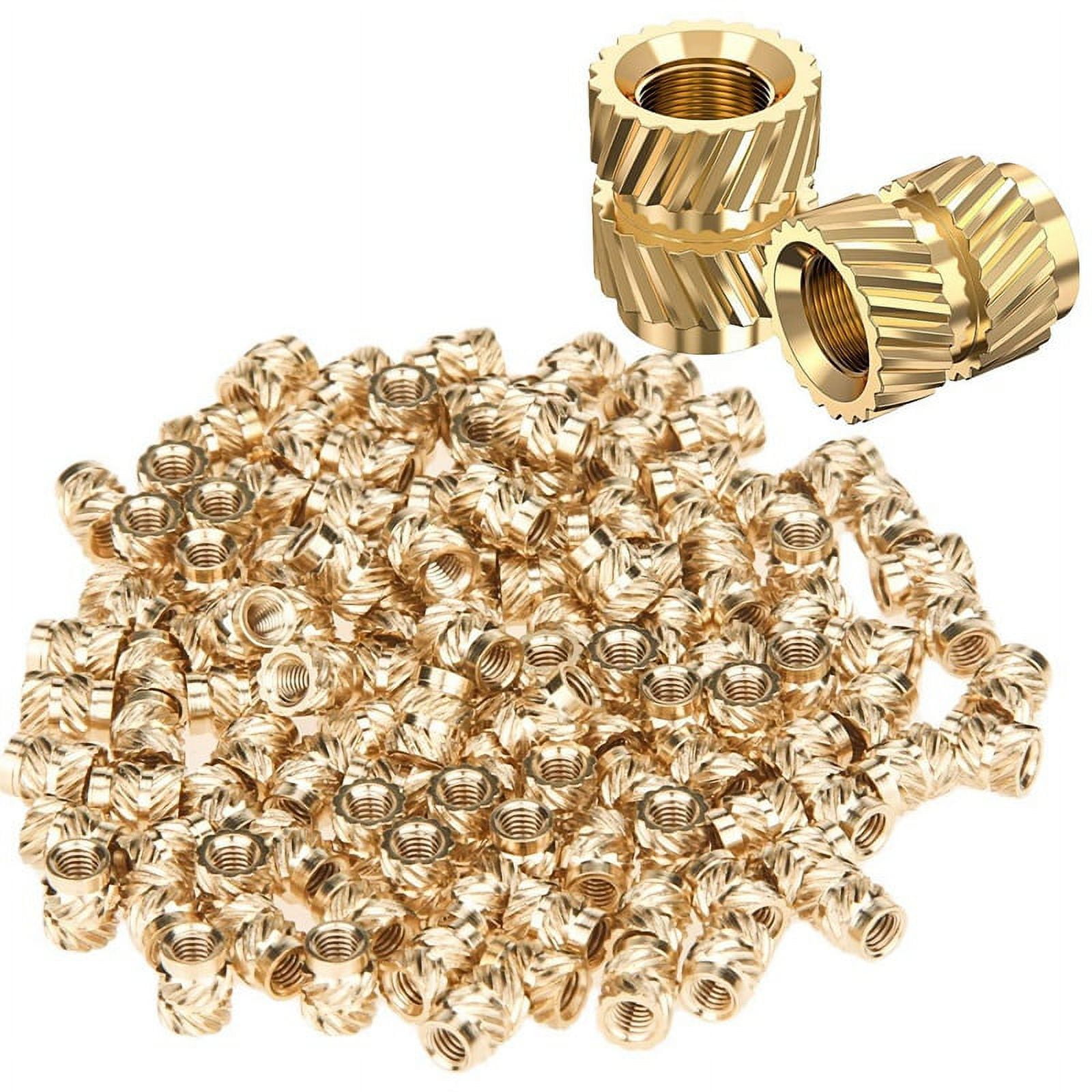 120Pcs M3X5.7-OD4.6 Thread Knurled Brass Threaded Heat Set Insert ...