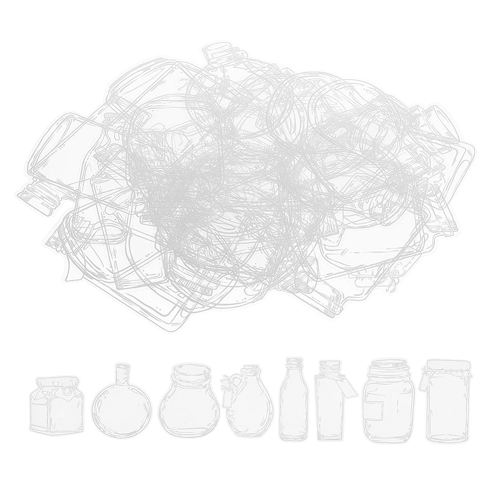 120Pcs PET Adhesive Waterproof Stickers Set Transparent Bottle ...