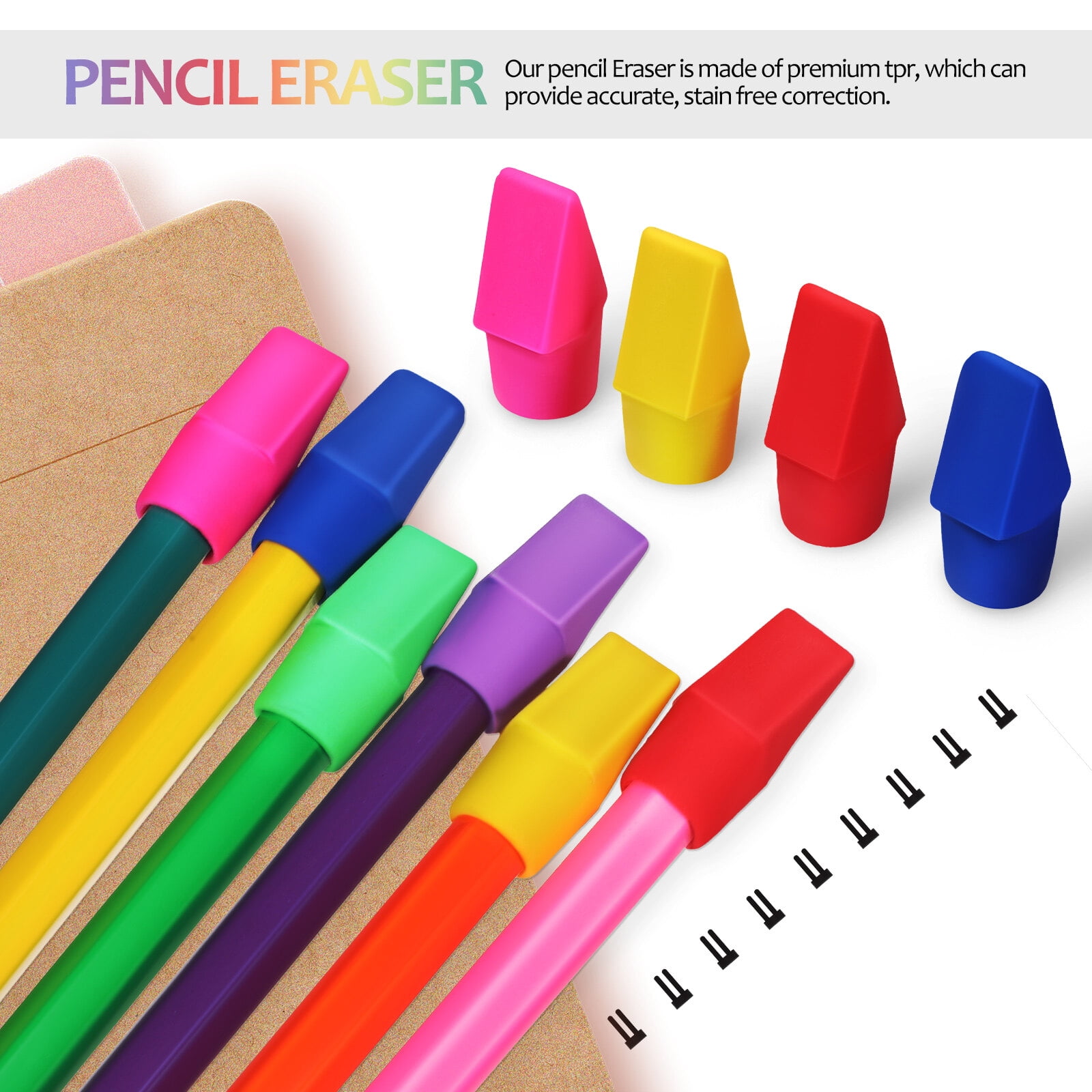 120Pcs Pencil Top Erasers Assorted Colors Pencil Cap Erasers Toppers ...