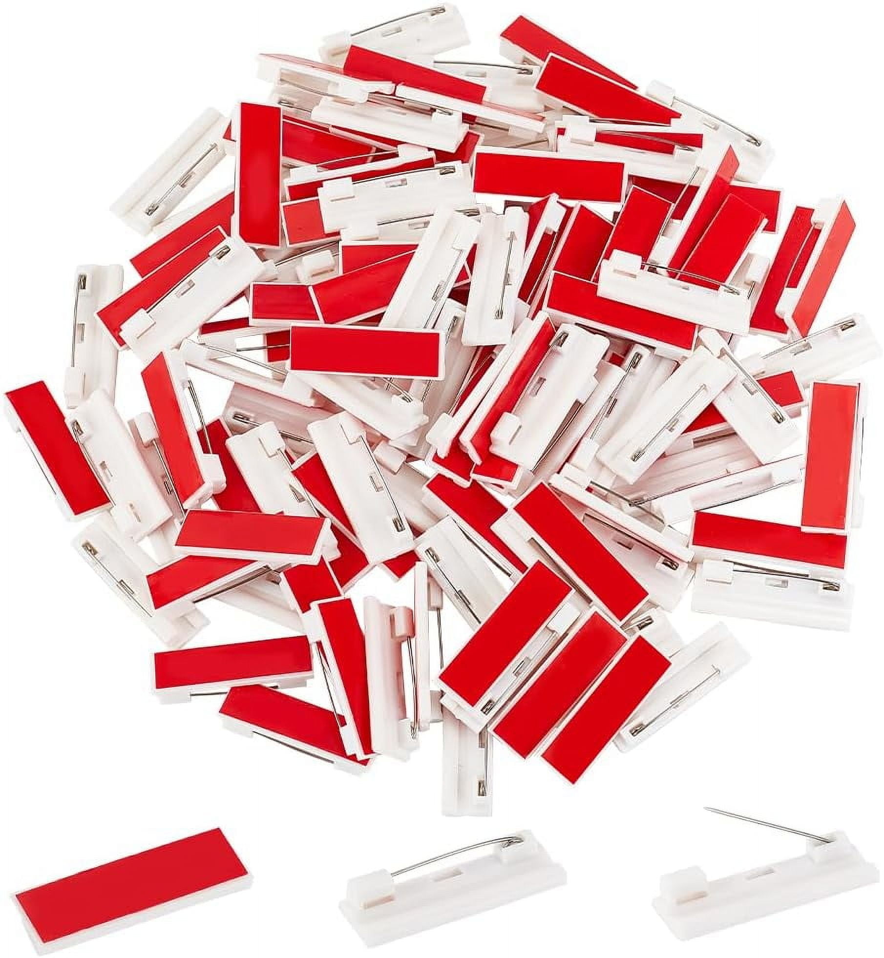 120Pcs Plastic Brooch Findings Adhesive Back Bar Pins with Iron Pins ...