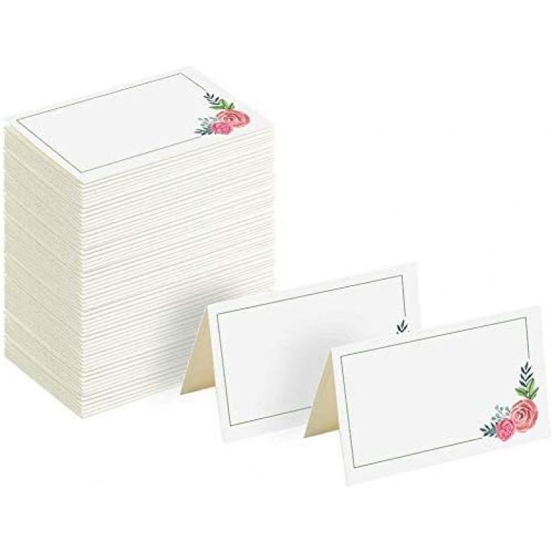 120Pcs Premium Place Cards, Small Table Cards with Gold Foil Border, 2 ...