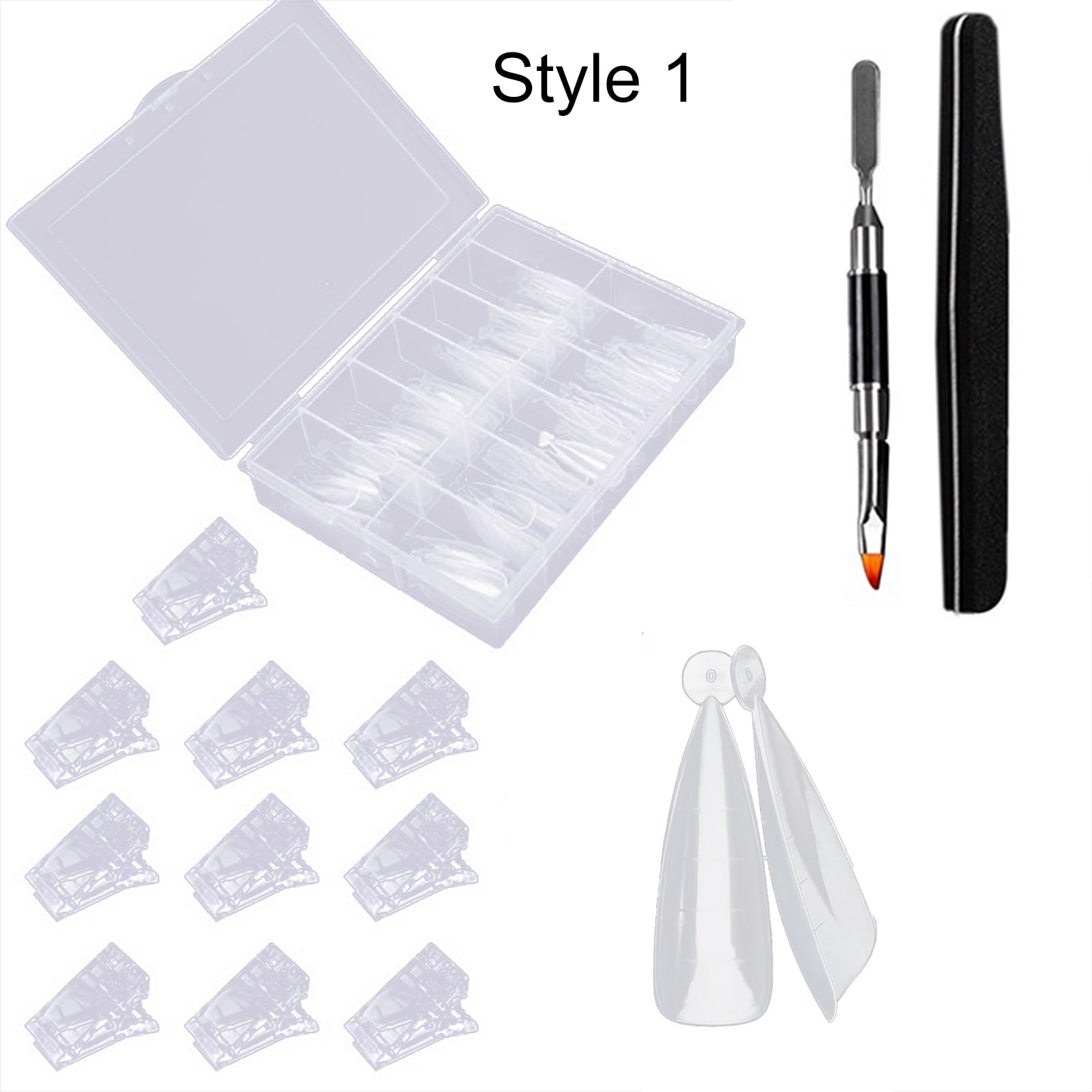 120Pcs DIY Nail Extension Set, Ultra Thin Poly Gel Quick Building Dual ...