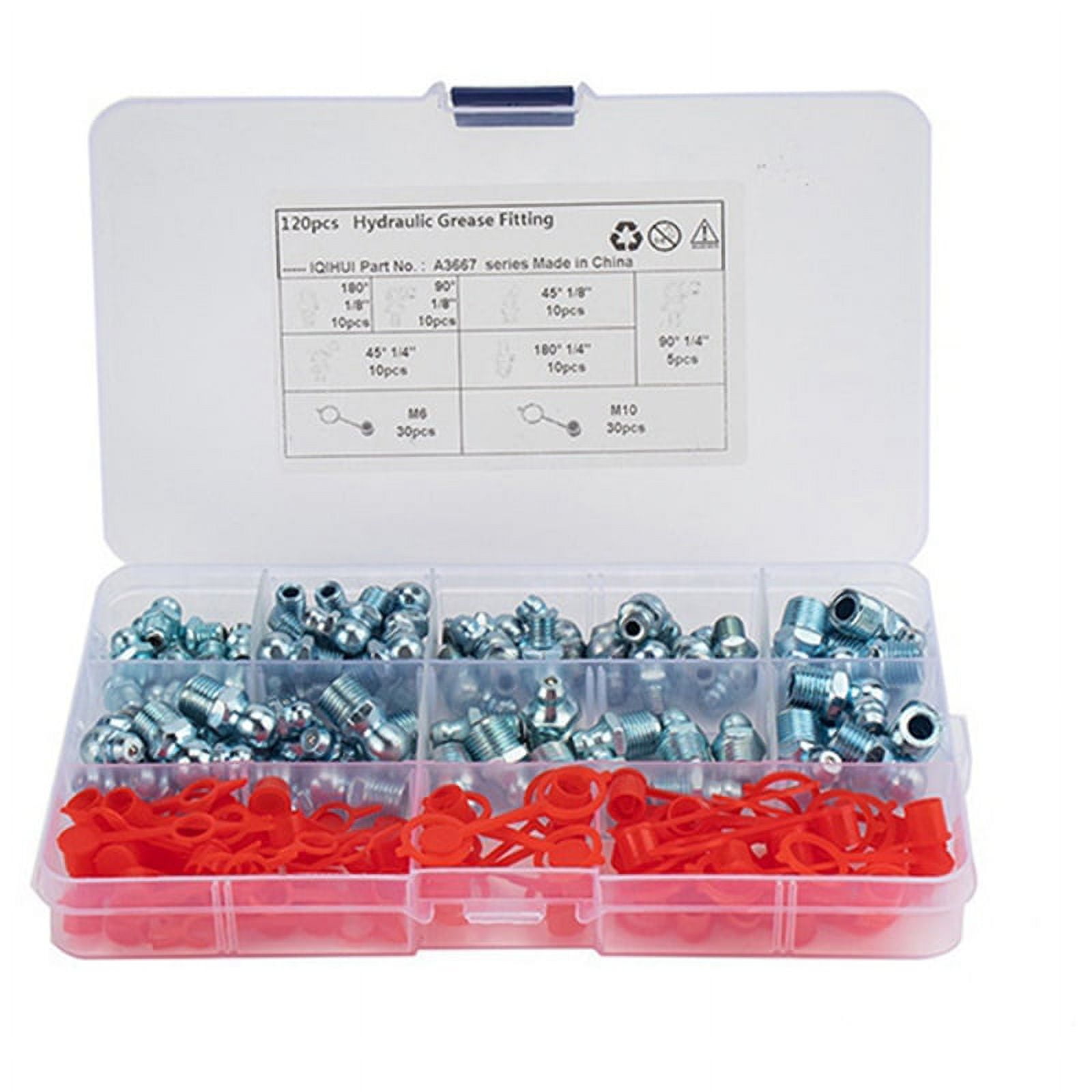 120Pcs/Set Leaf Spring Nut Grease Fittings Grease Couplers Grease ...